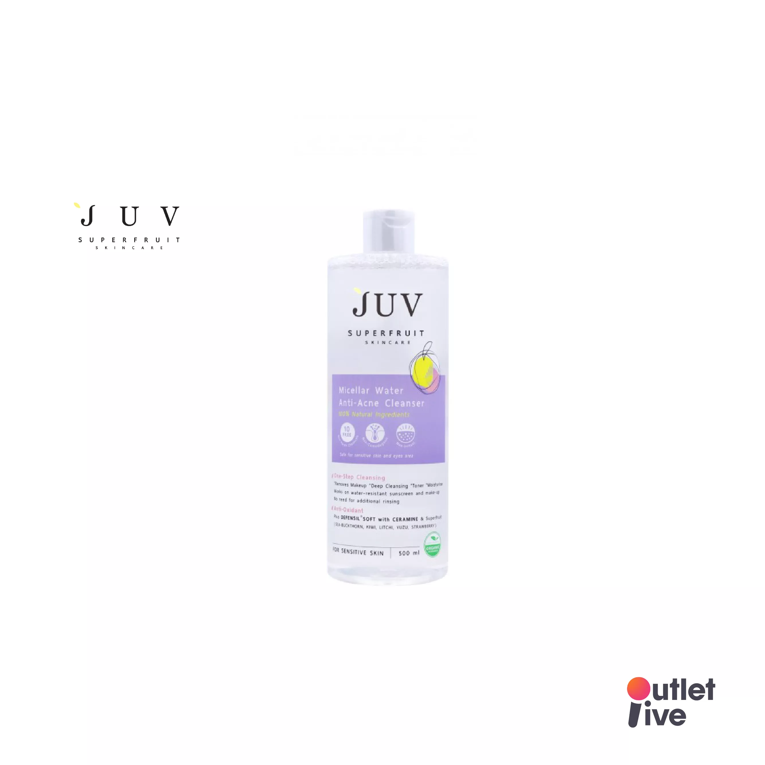 JUV ผลิตภัณฑ์เช็ดทำความสะอาดเครื่องสำอาง ไมเซลล่า วอเตอร์ สูตร Natural ...